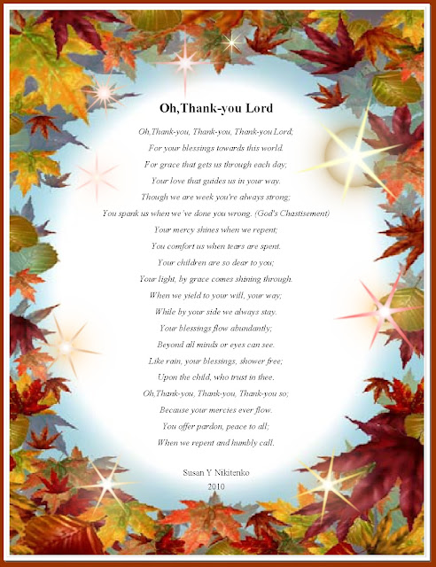 Treasure Box Poetry And Praise: Oh Thank-You Lord - Poem Poster