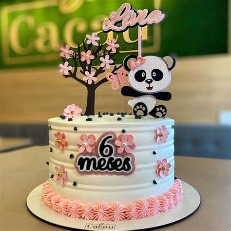 Topo de bolo panda rosa para editar e imprimir grátis - Festa Free