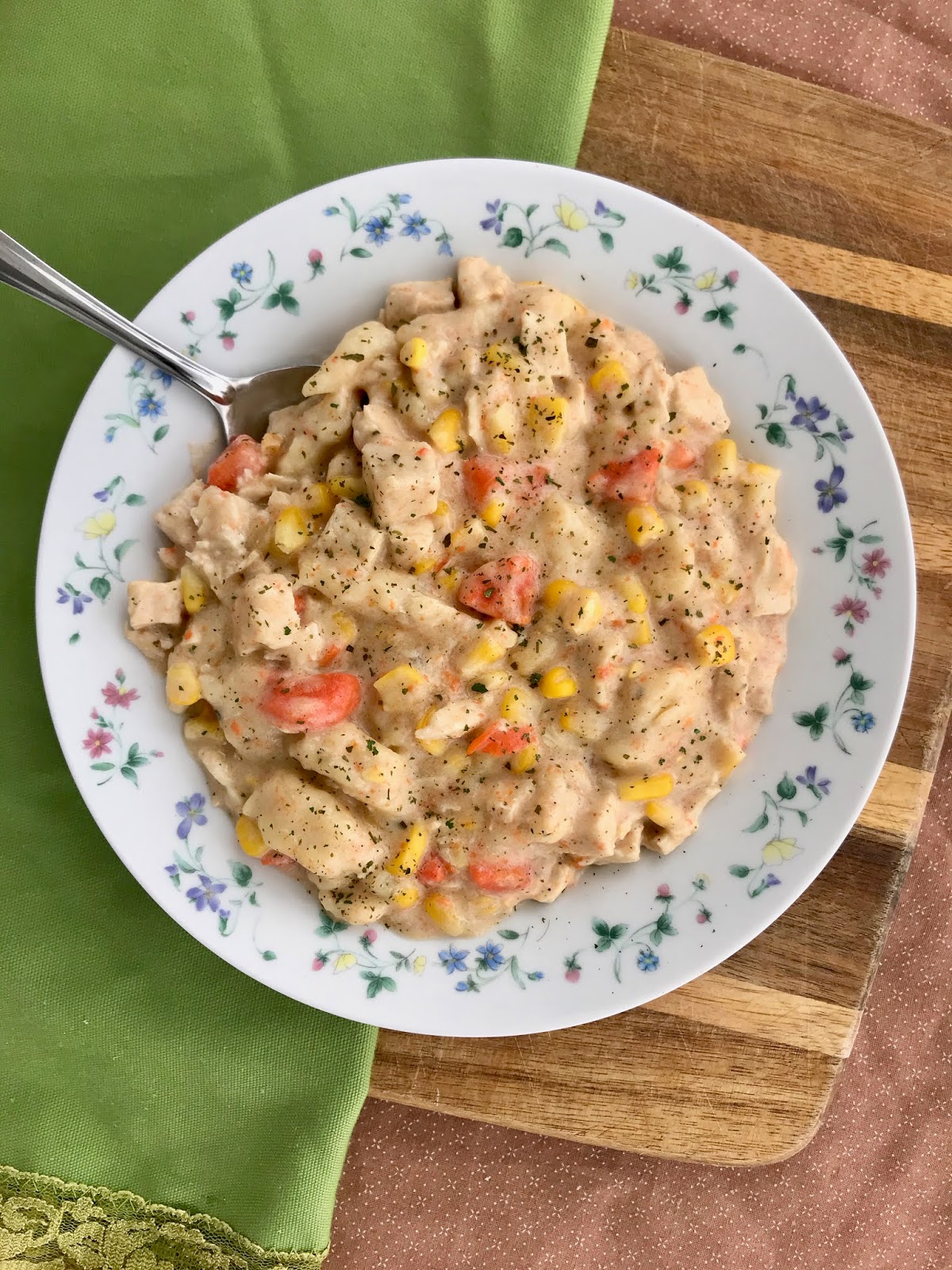 Savory Moments: Chicken, corn, and rivel soup