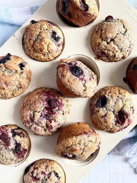 Triple Berry Sour Cream Muffins | Ally's Sweet & Savory Eats
