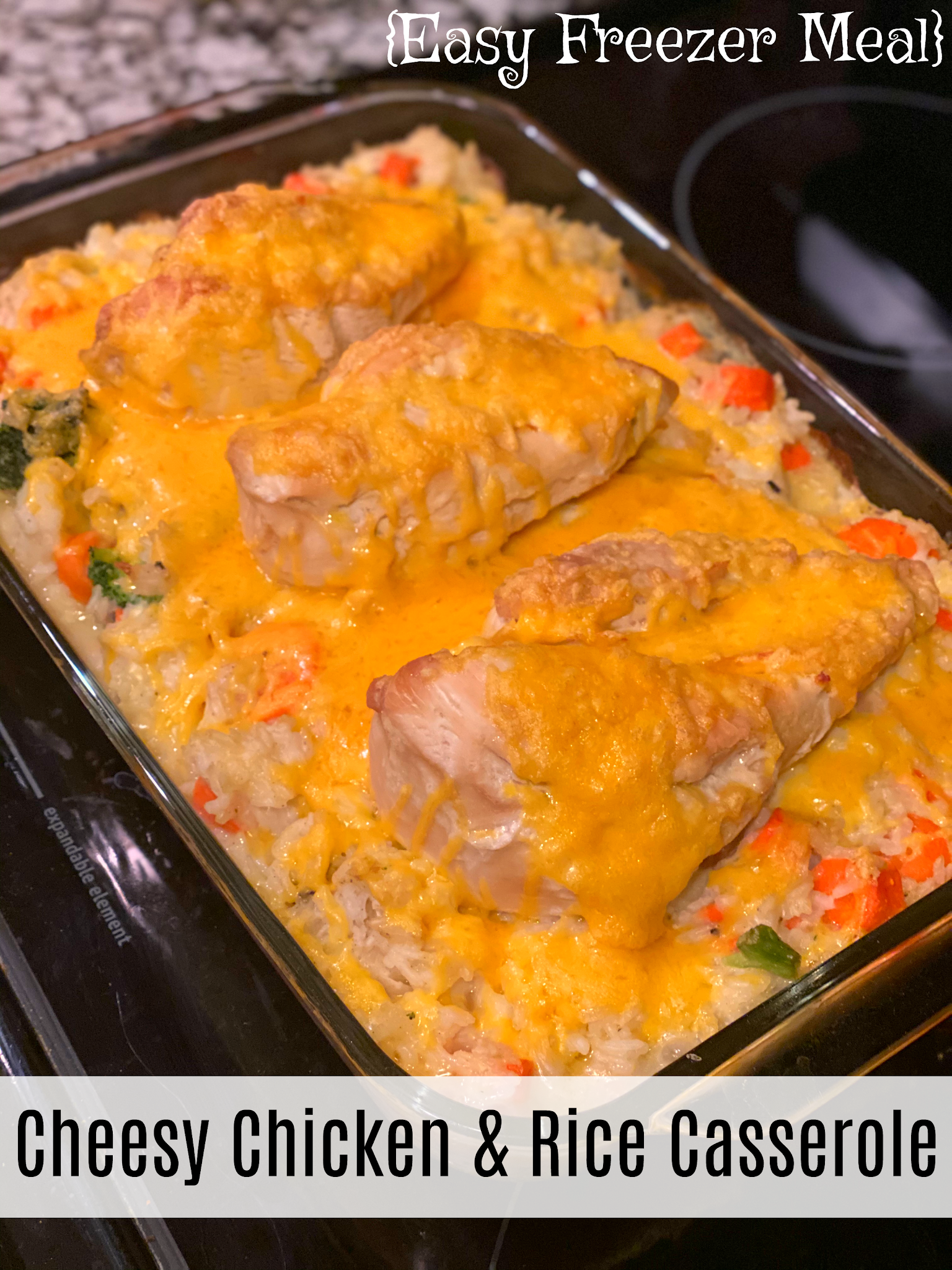 Cheesy Chicken & Rice Casserole {Easy Freezer Meal} - Nanny to Mommy Cheesy Chicken & Rice Casserole {Easy Freezer Meal} - Nanny to Mommy