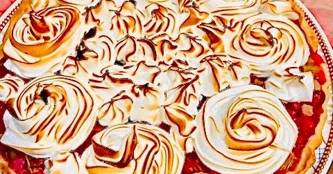 Krystina cuisine: Tarte aux groseilles rouges la rhubarbe et meringue ...
