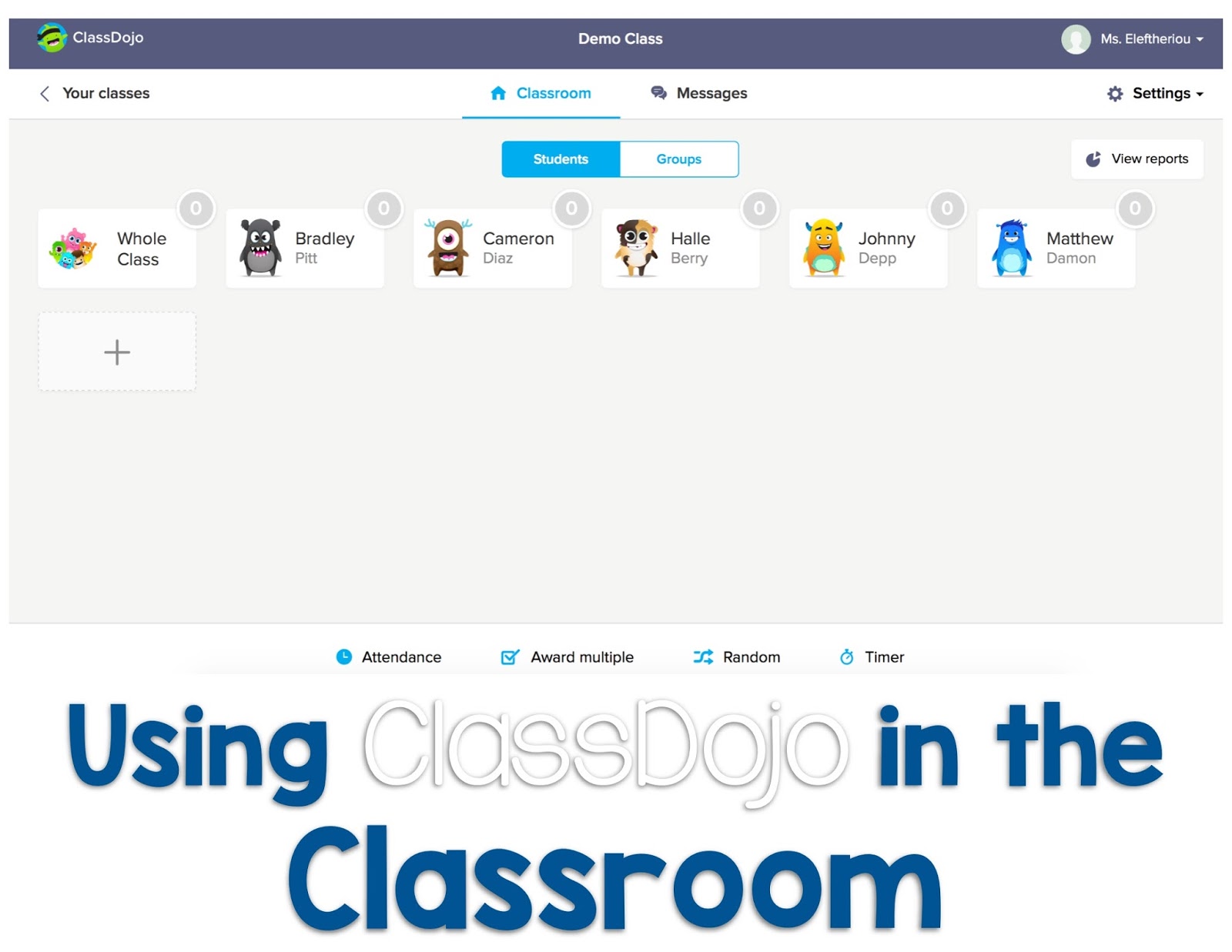 ClassDojo in the Classroom - Today in Second Grade