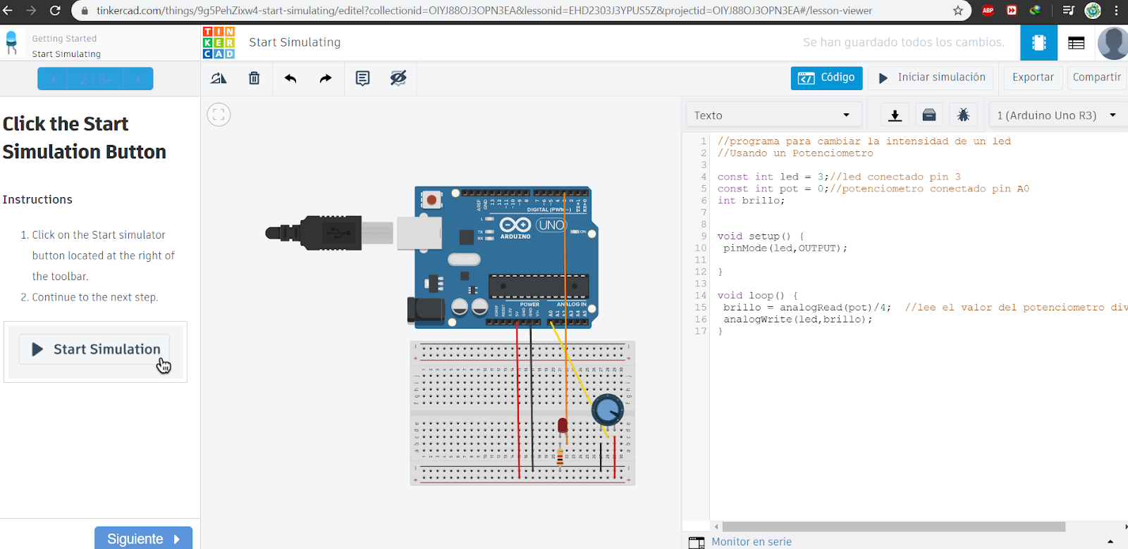Colegio Simón Bolívar Física 2: Practica N° 3 Arduino usando Potenciometro
