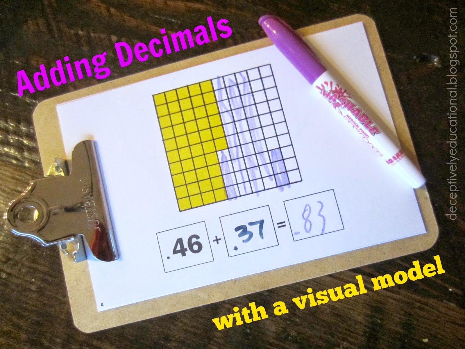 Adding Decimals with a Visual Model | Relentlessly Fun, Deceptively ...