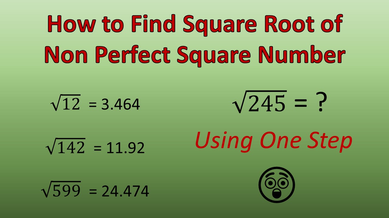 How to Find Square Root of Non Perfect Square Number - VedasMaths