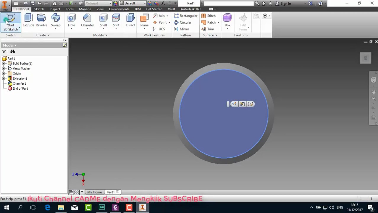 Tips Mudah Menggambar Baut pada Inventor Professional Menggunakan Menu ...