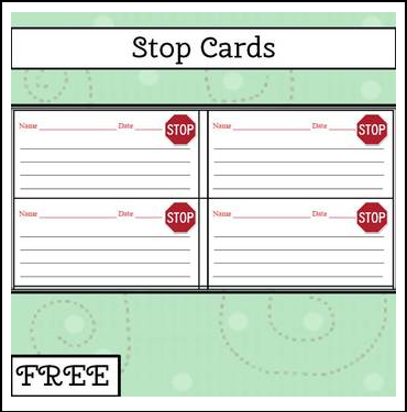 The Best of Teacher Entrepreneurs III: FREE MISC. LESSON - “Stop Cards ...