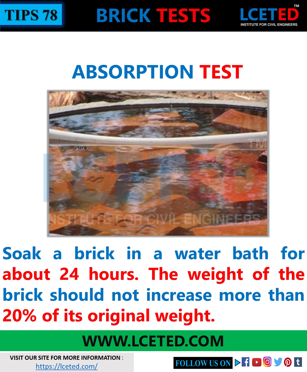 TYPES OF TESTS ON BRICKS USED BY CIVIL ENGINEERS -lceted LCETED ...