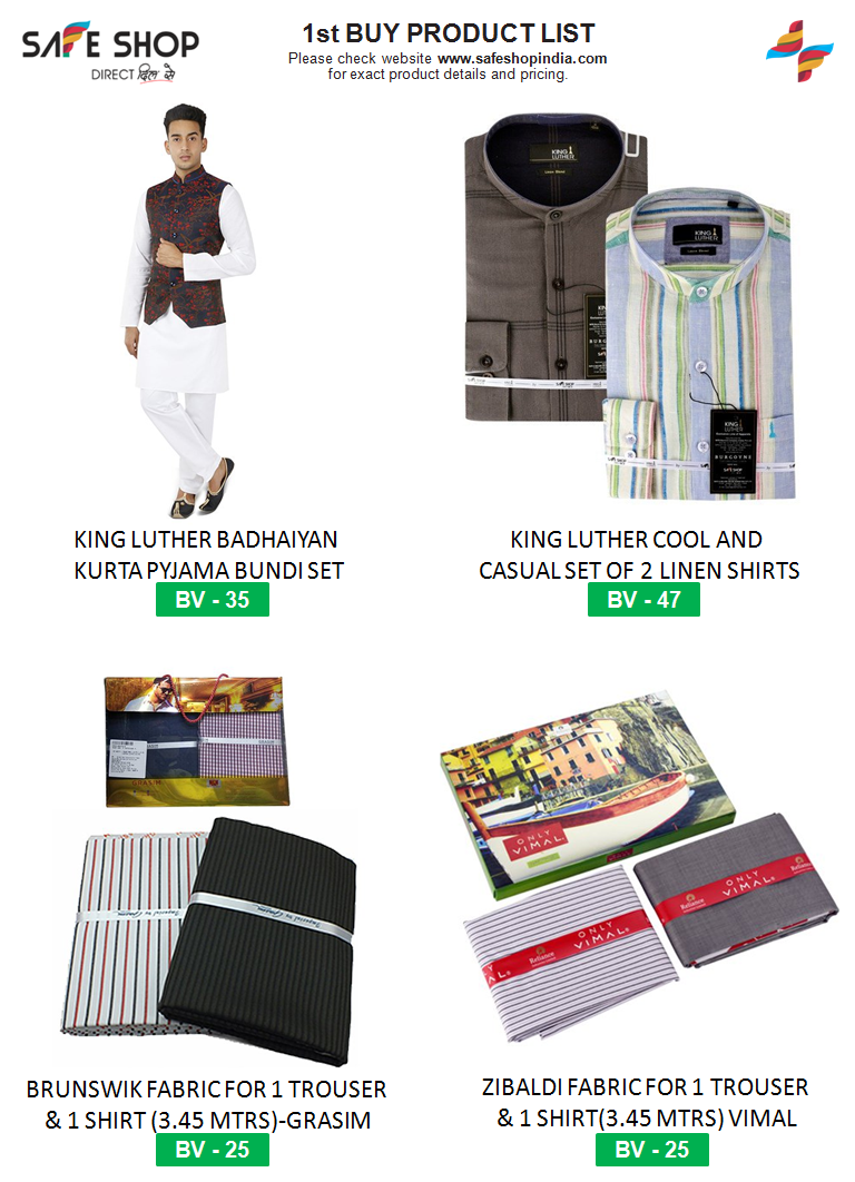 SAFE SHOP PRODUCT DETAILS FOR JOINING | SAFE SHOP ALL PRODUCTS LIST WITH BV