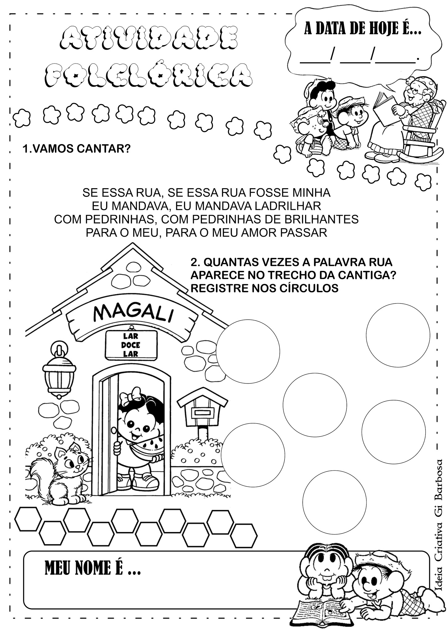 Atividade Folclore Cantiga Se Essa Rua Fosse Minha