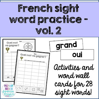 What we've been working on in class... - Primary French Immersion Resources