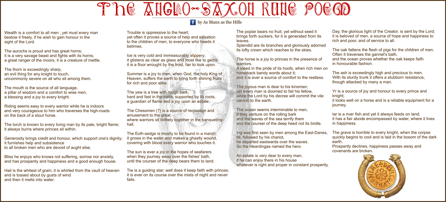 As Manx as the Hills: THE ANGLO-SAXON RUNE POEM
