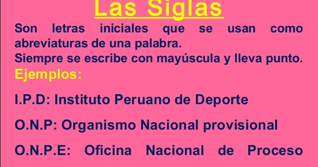 EL BLOG DE LOS SEXTOS: LAS SIGLAS.