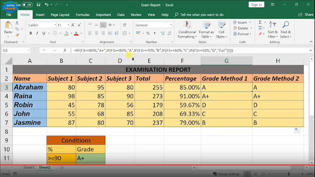 How to create Marksheet in MS Excel with the help of 'IF' & 'IFS ... How to create Marksheet in MS Excel with the help of 'IF' & 'IFS ...