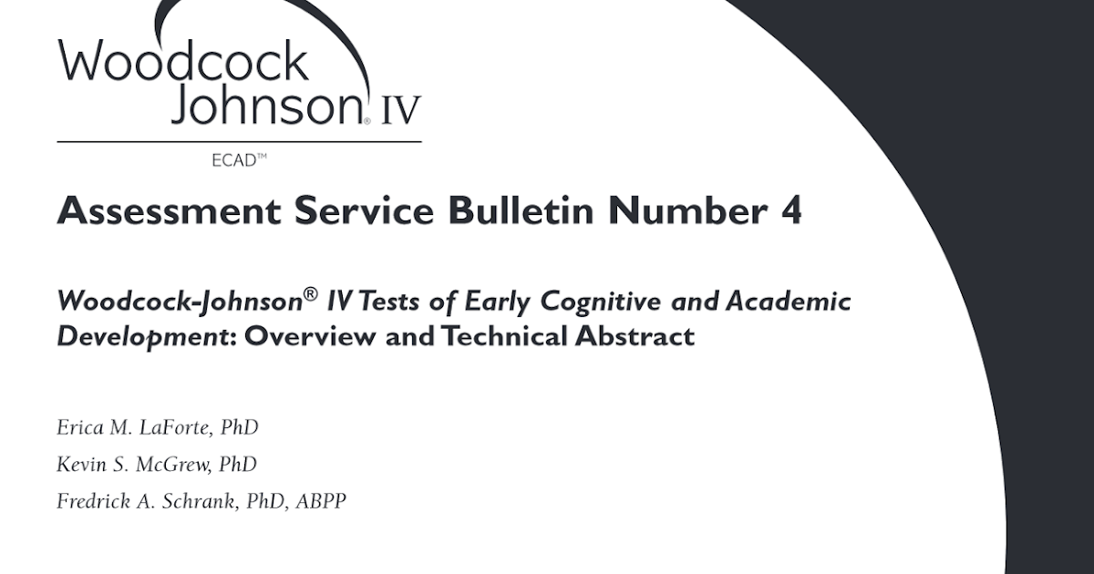 Wj Iv Cognitive Subtest Descriptions