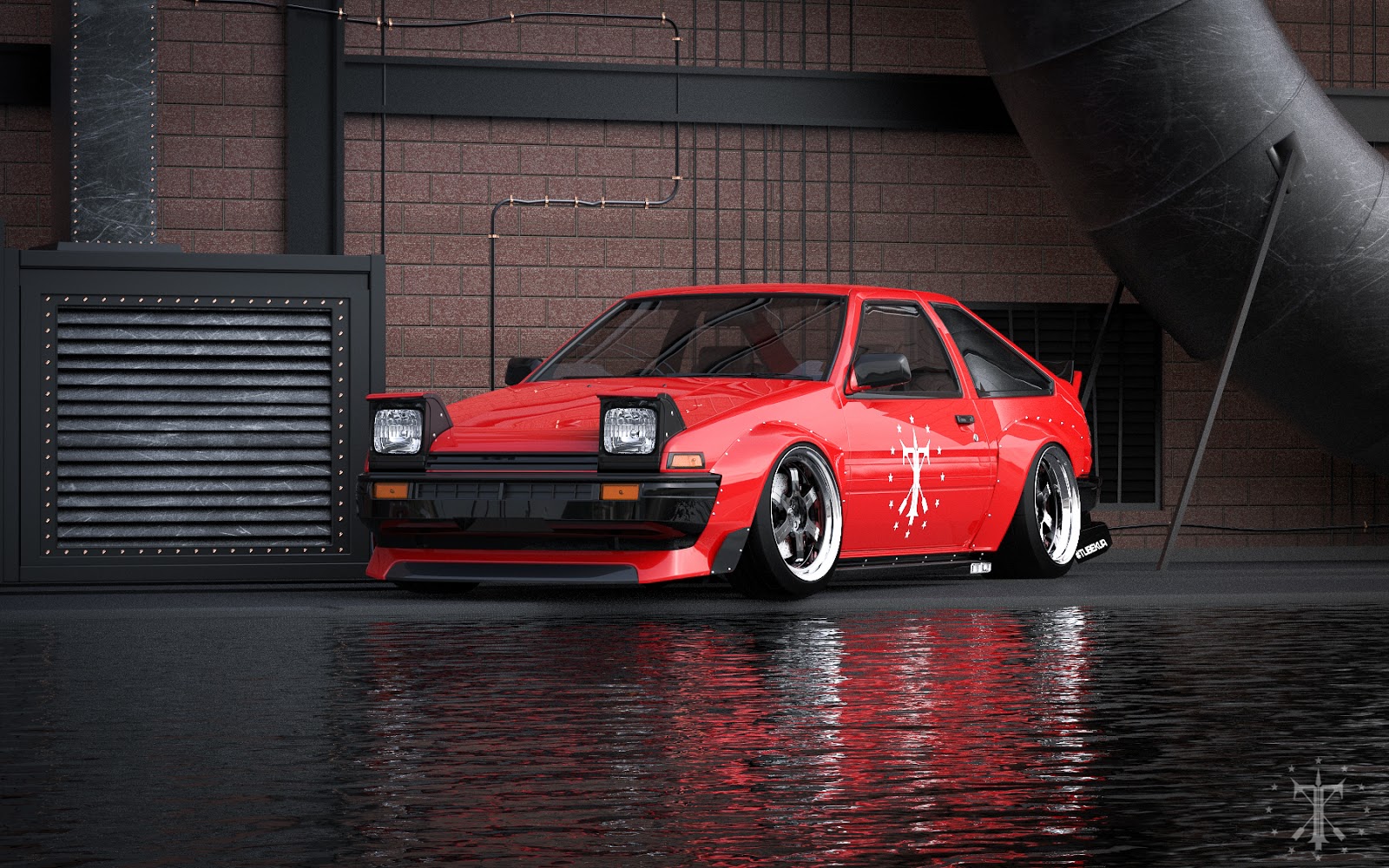 Tlibekua Design: Toyota AE86 Wide in da red