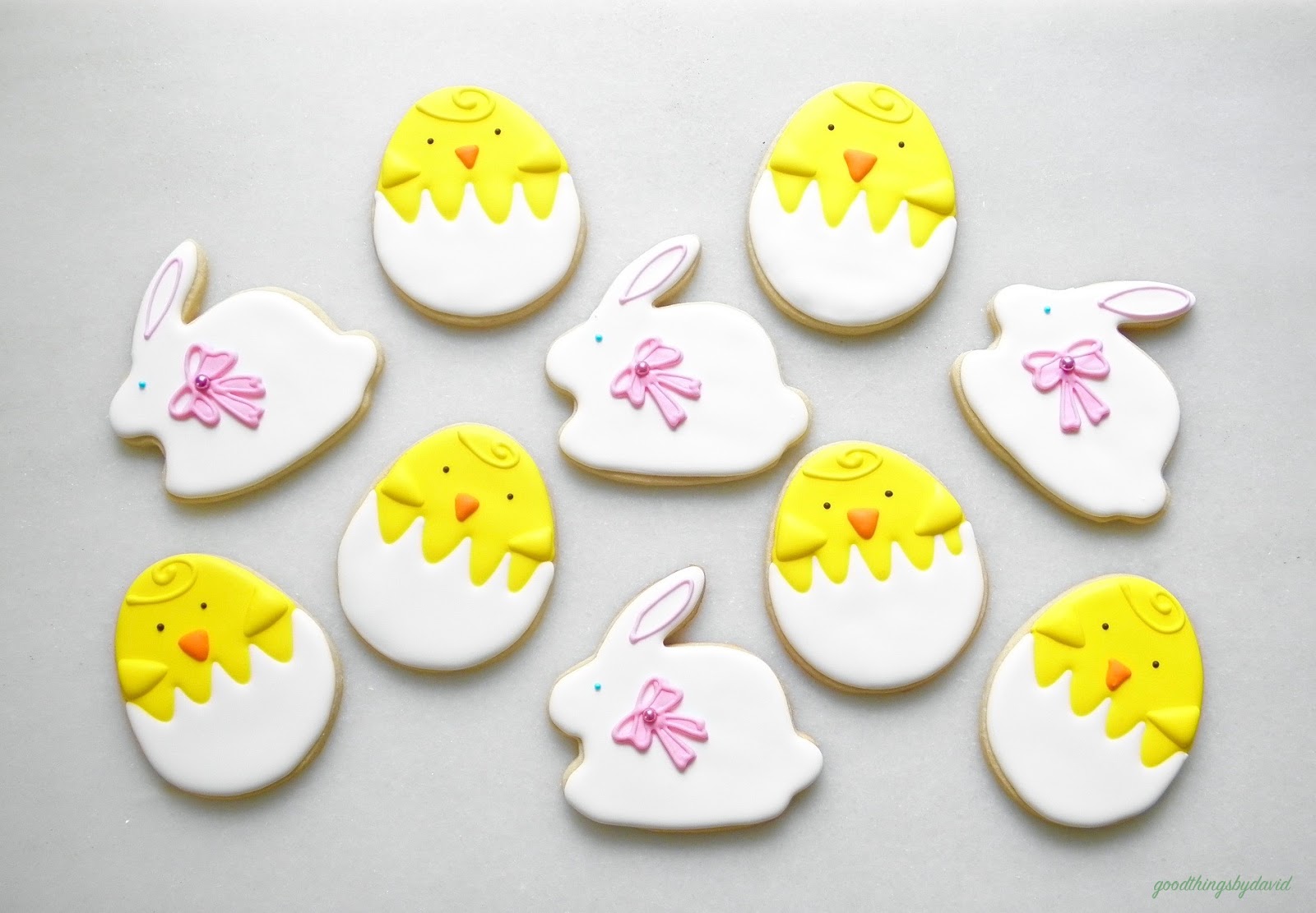 Hatching Bunny and Baby Chick Sugar Cookies
