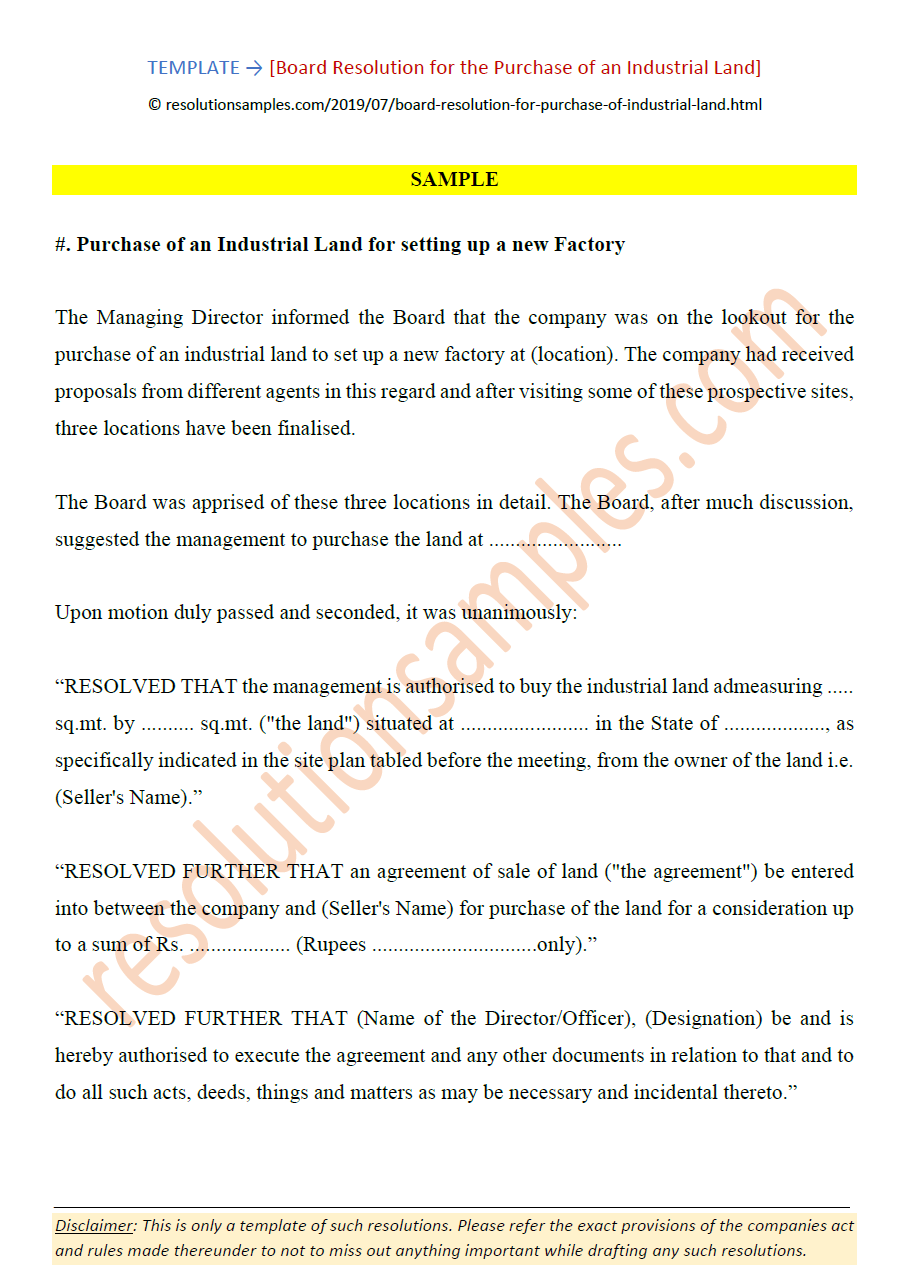 Board Resolution Format For Purchase Of An Industrial Land board-resolution-format-for-purchase-of-an-industrial-land