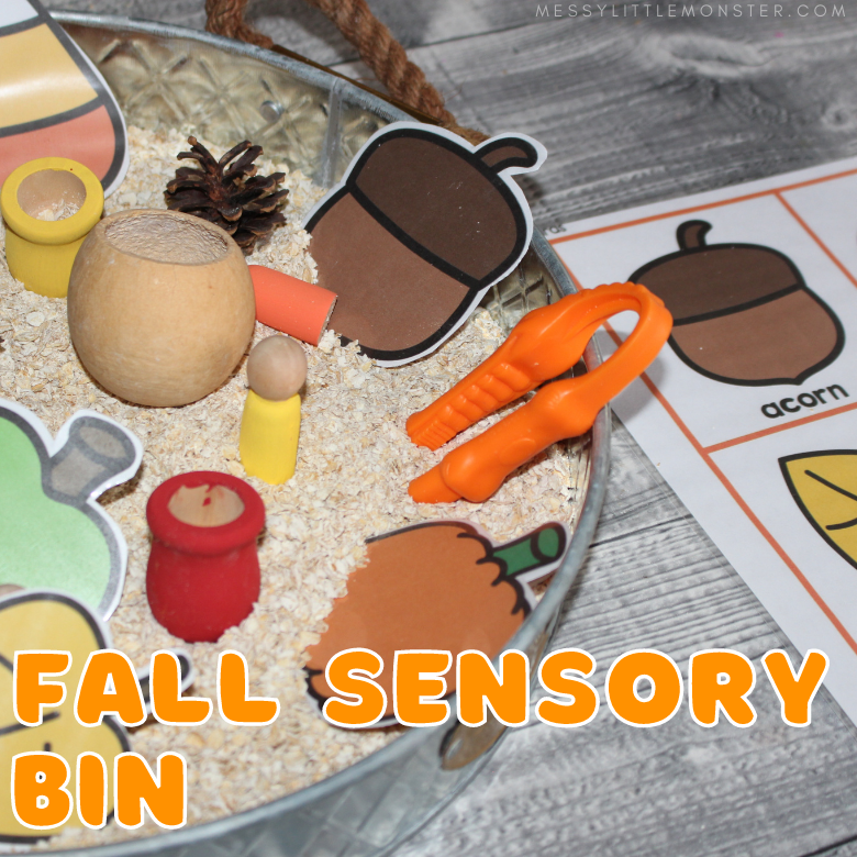 Fall sensory bin - Messy Little Monster