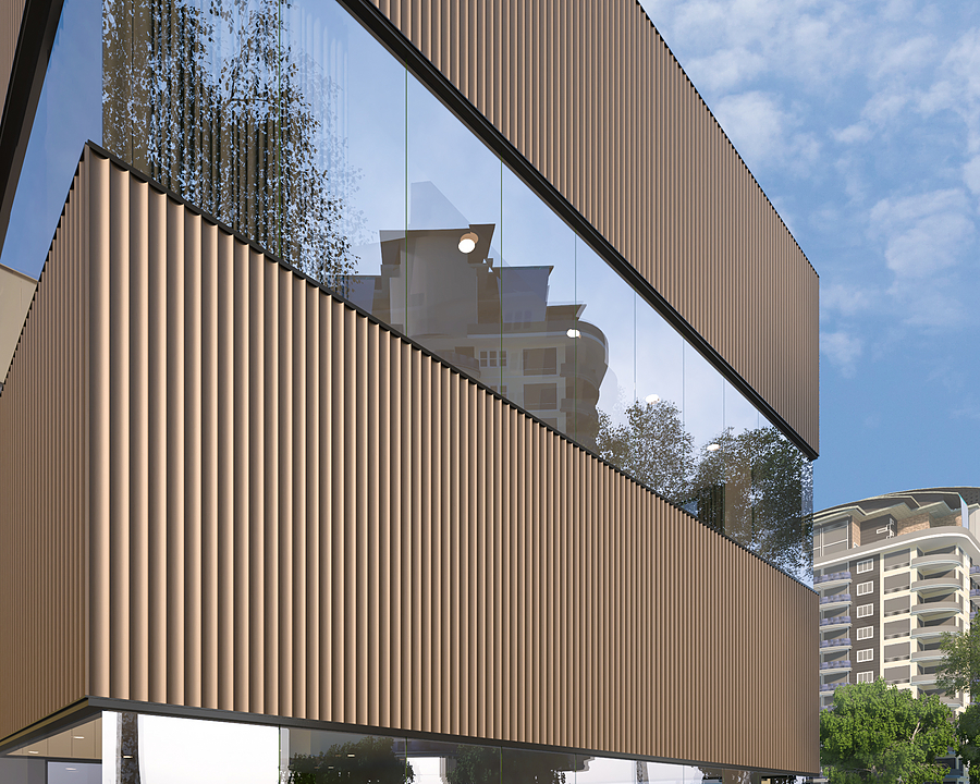 Aluminum Click-on Cladding System For Building Exterior