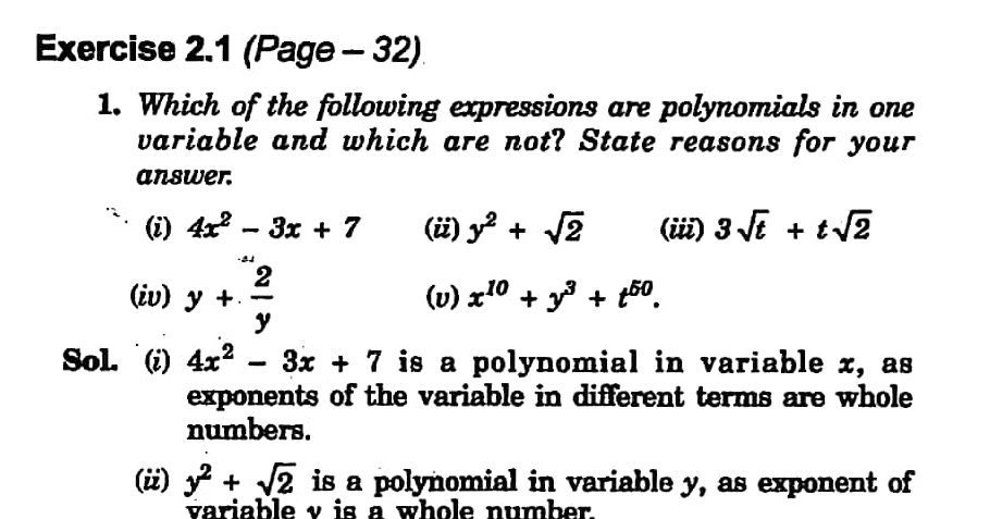 Polynomials class 9 math - Studypur