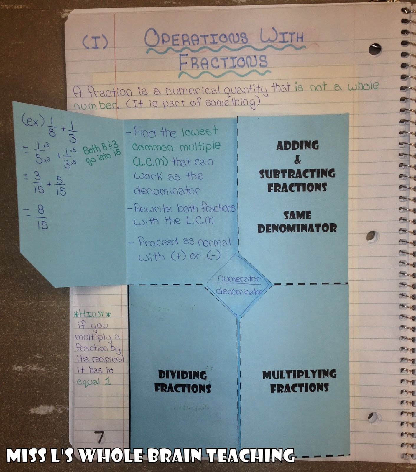 Miss L's Whole Brain Teaching: Interactive Notebooks (I.N.B) in Grade 8 ...