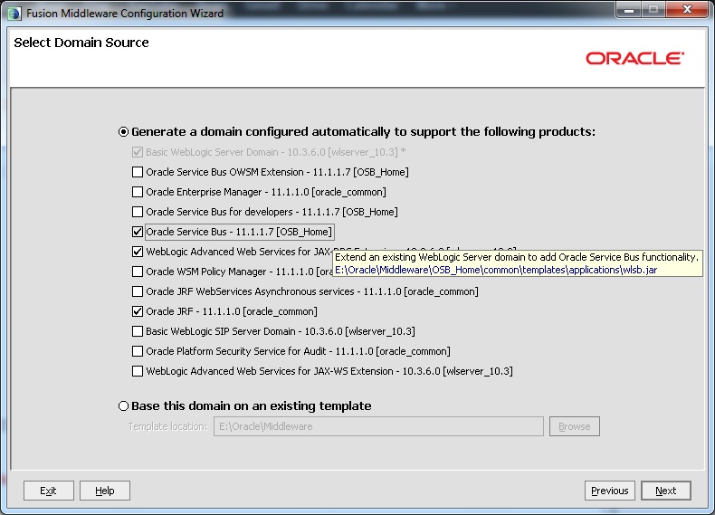 Service Oriented Architecture Oracle Service Bus 11g Domain Configuration For Windows 0771