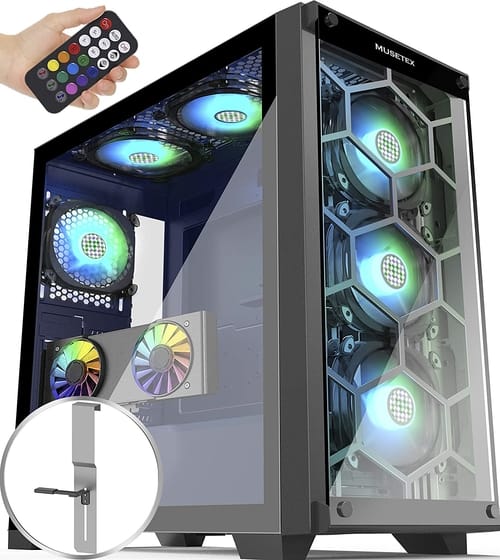 Review MUSETEX MU3-MN6 6 ARGB Fans Mid Tower Case
