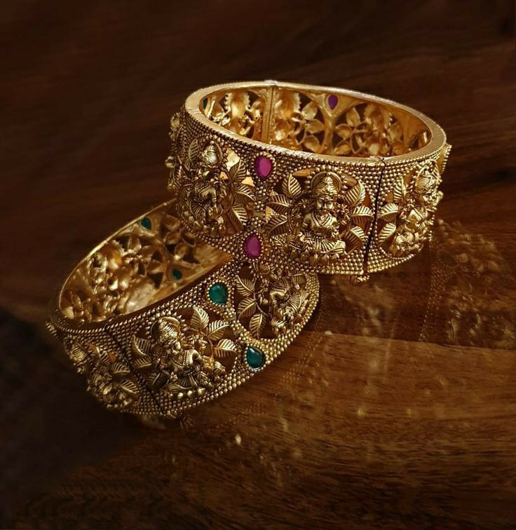 Golden broad bangles