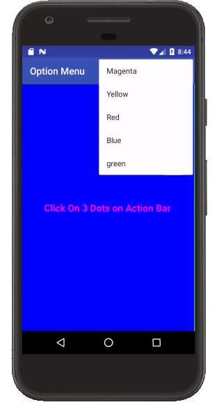 Kotlin For Android Option Menu Using Kotlin In Android