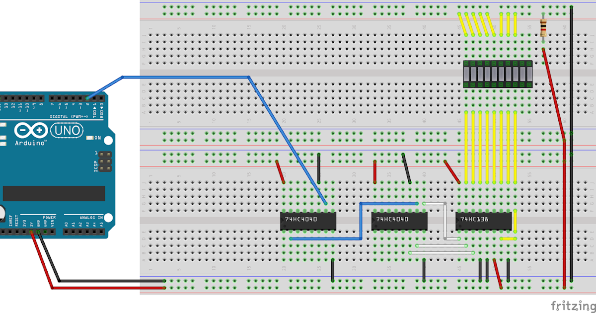 Arduino日記: Arduino+74HC595+8×8nマトリクスLED（6.2）