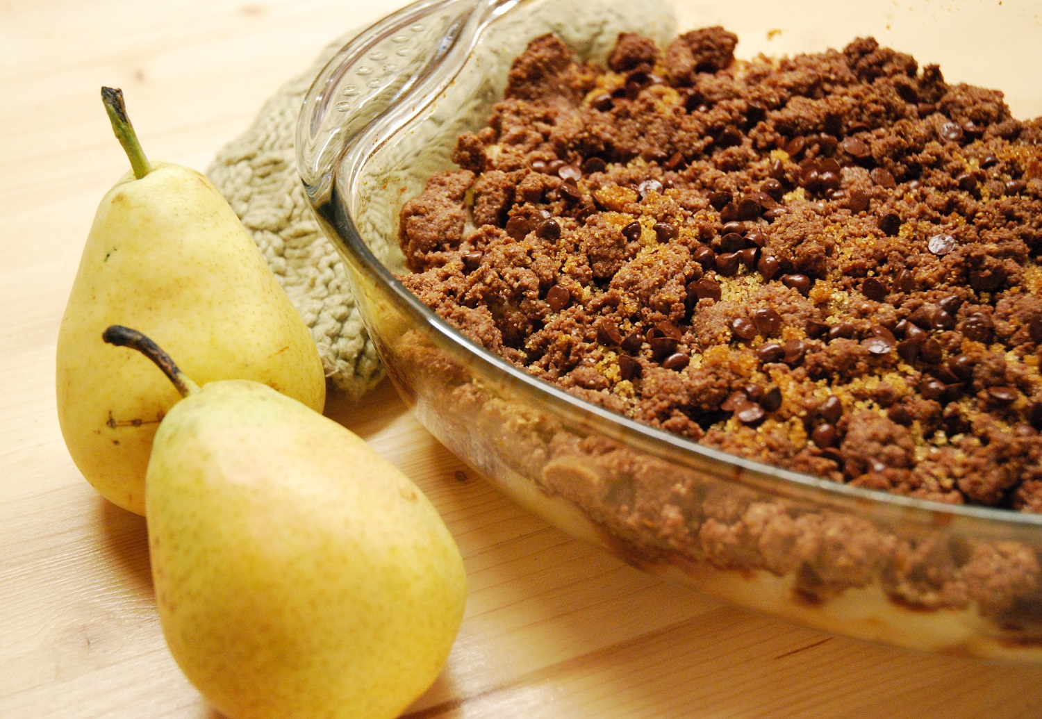 Crumble poire - chocolat