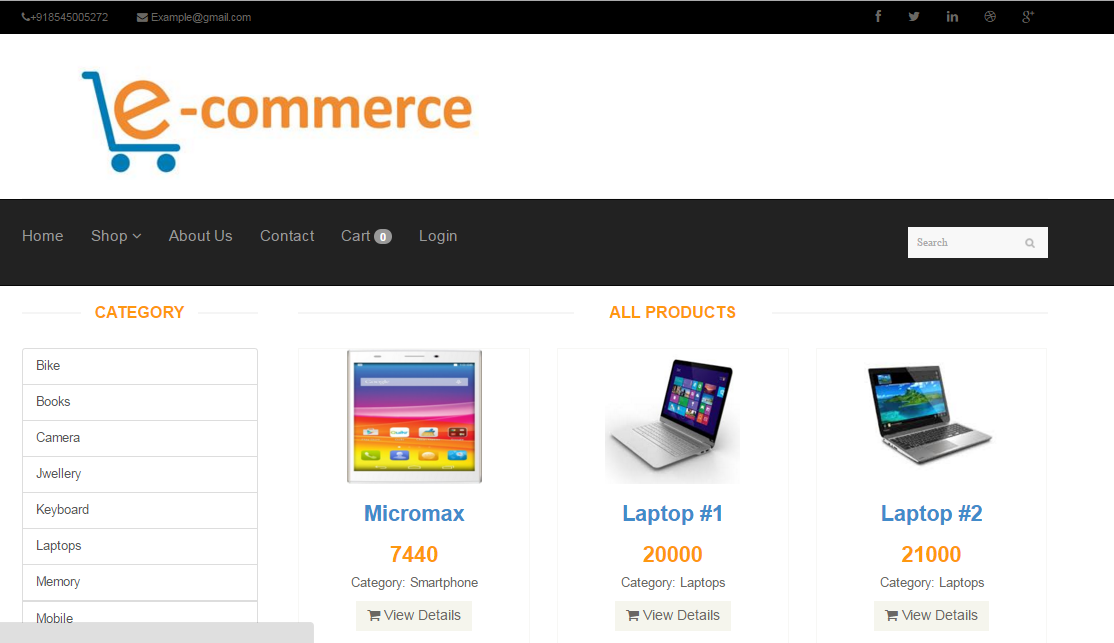 E-commerce Application in PHP MySQL
