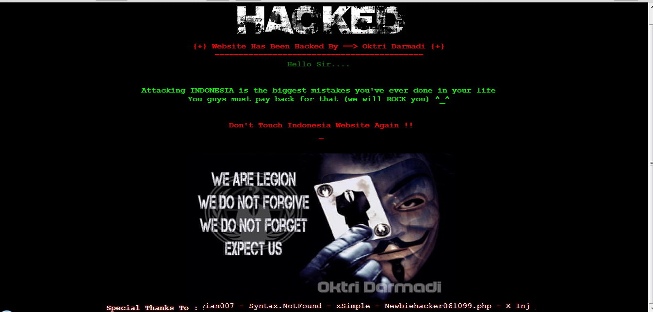 Deface untuk pemula 1 jam berhasil