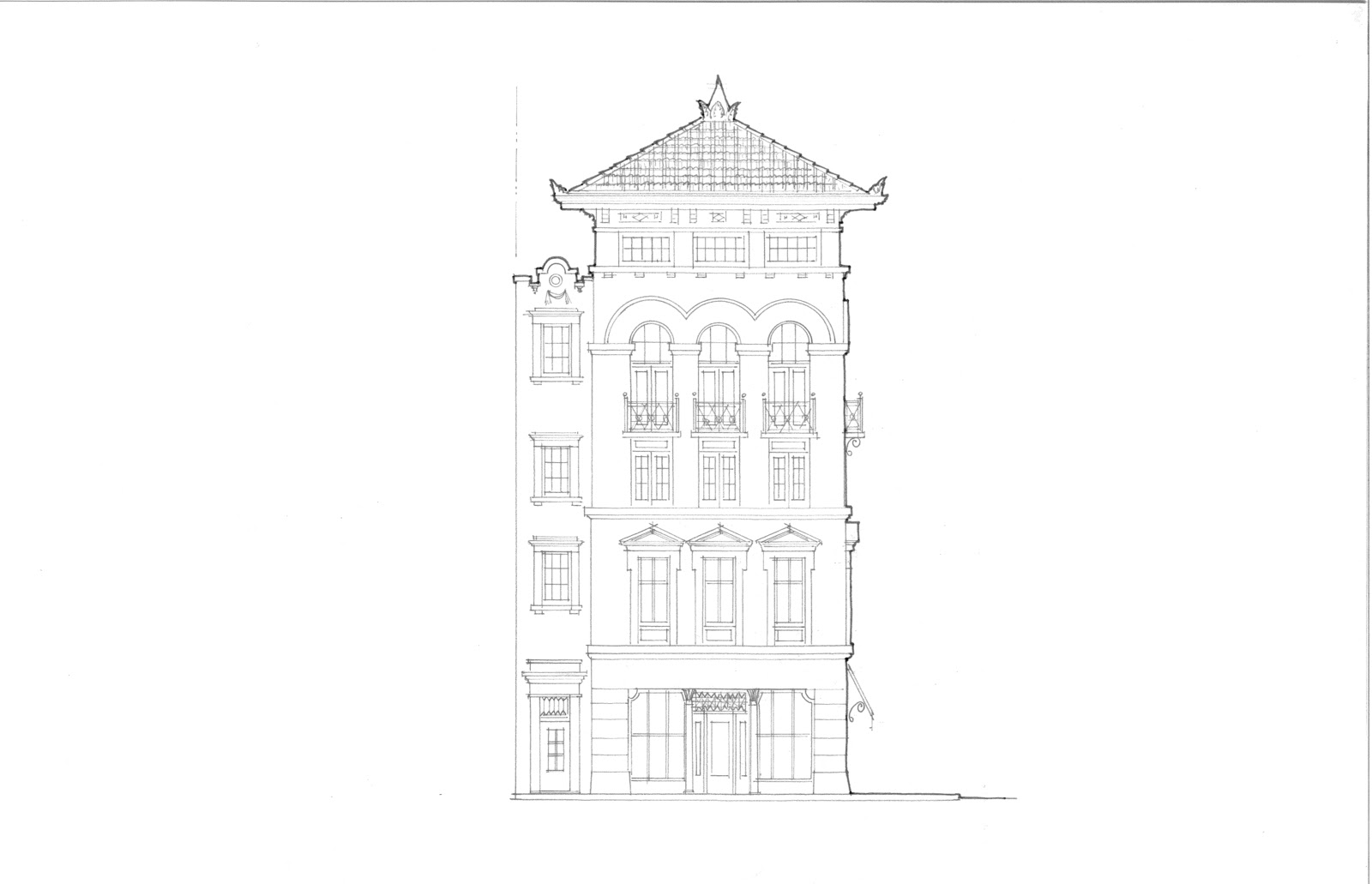 New Urban Guild Pin-Up Space: Sketch of a Mixed Use Building on a Corner