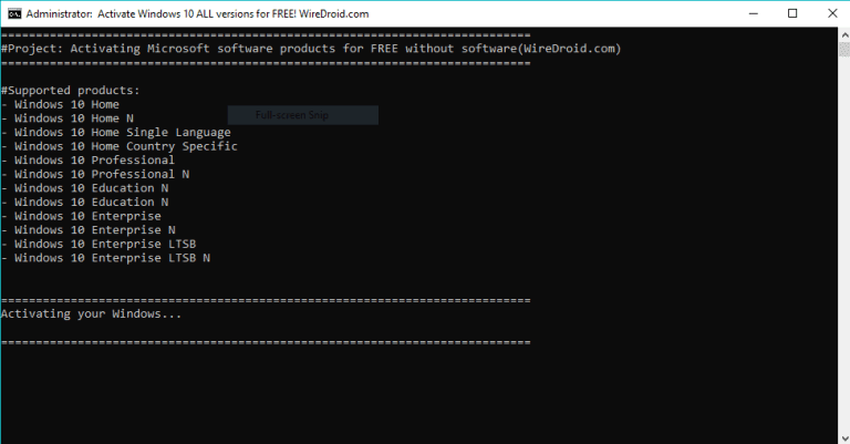 Activate.bat Windows 10