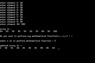 C++ program to accept 10 numbers in an array and ask to perform any ...