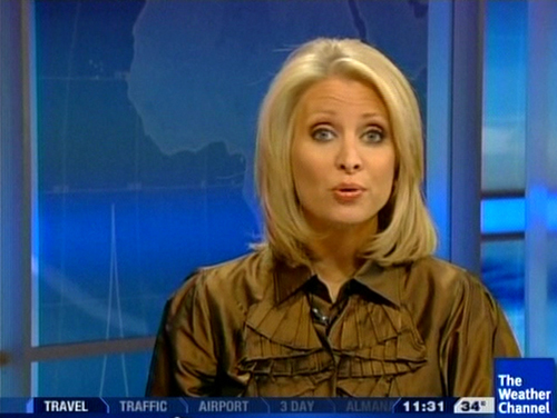 Ladies in Satin Blouses: various weather channel anchors
