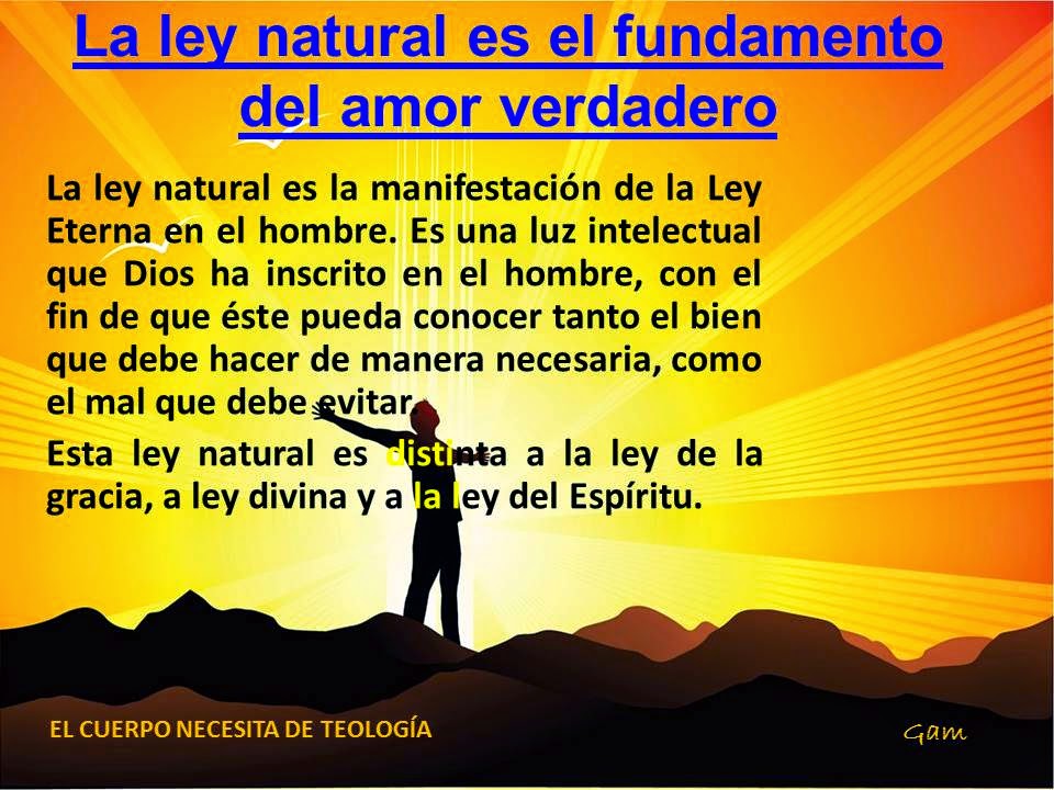 EL CUERPO NECESITA TEOLOGÍA : LA LEY NATURAL : PRINCIPIOS QUE DEBEMOS SABER