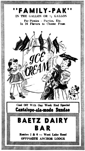Brady's Bunch of Lorain County Nostalgia: Baetz Dairy Bar Ad - July 1949