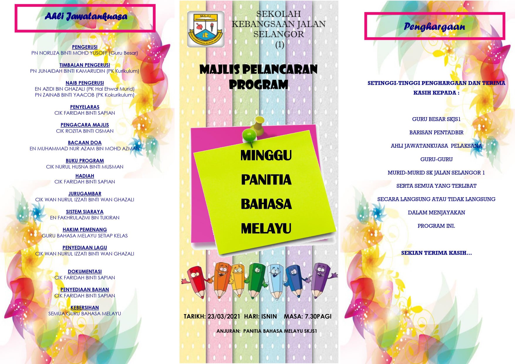 Program Minggu Panitia Bahasa Melayu - SK JALAN SELANGOR (SATU)