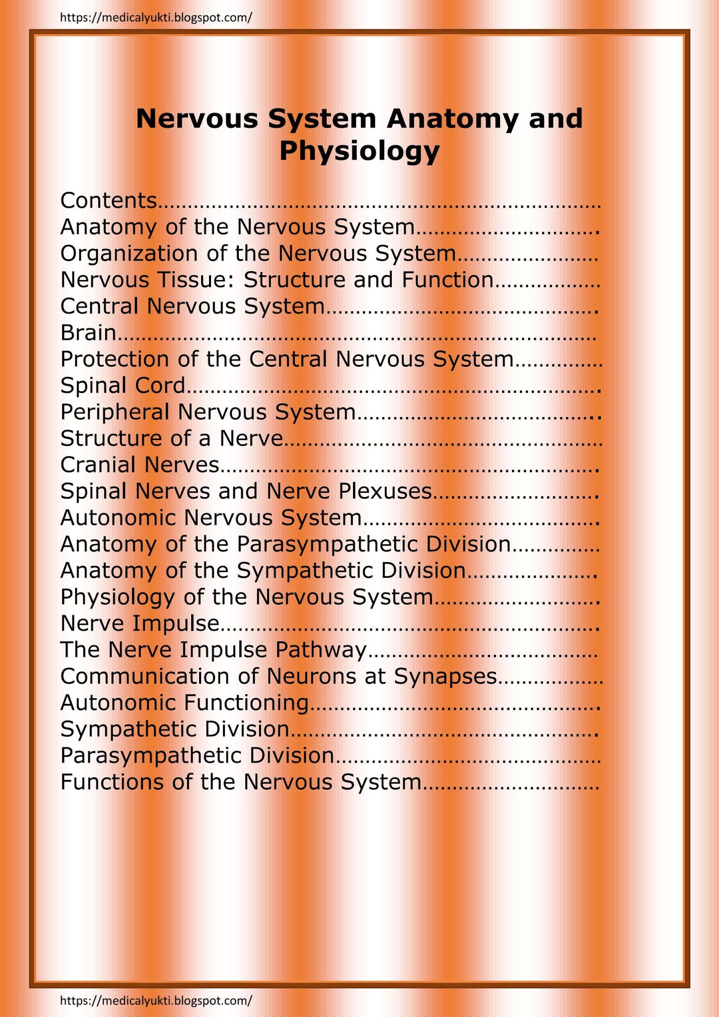 Nervous System Anatomy Physiology - Medical Yukti