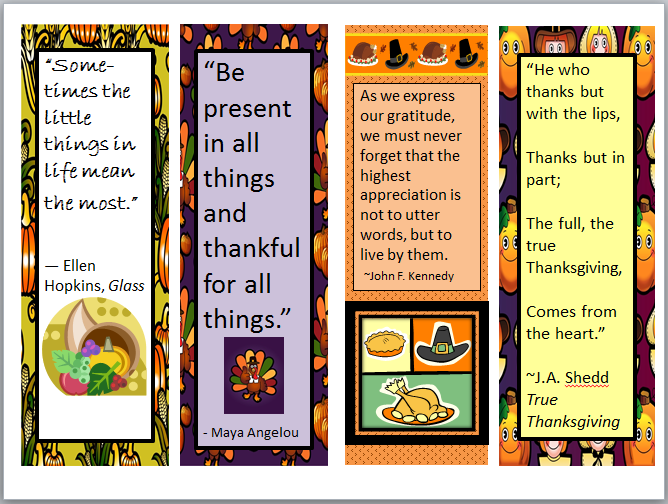 Middle School Matters Blog: Thanksgiving Bookmarks - FREEBIE
