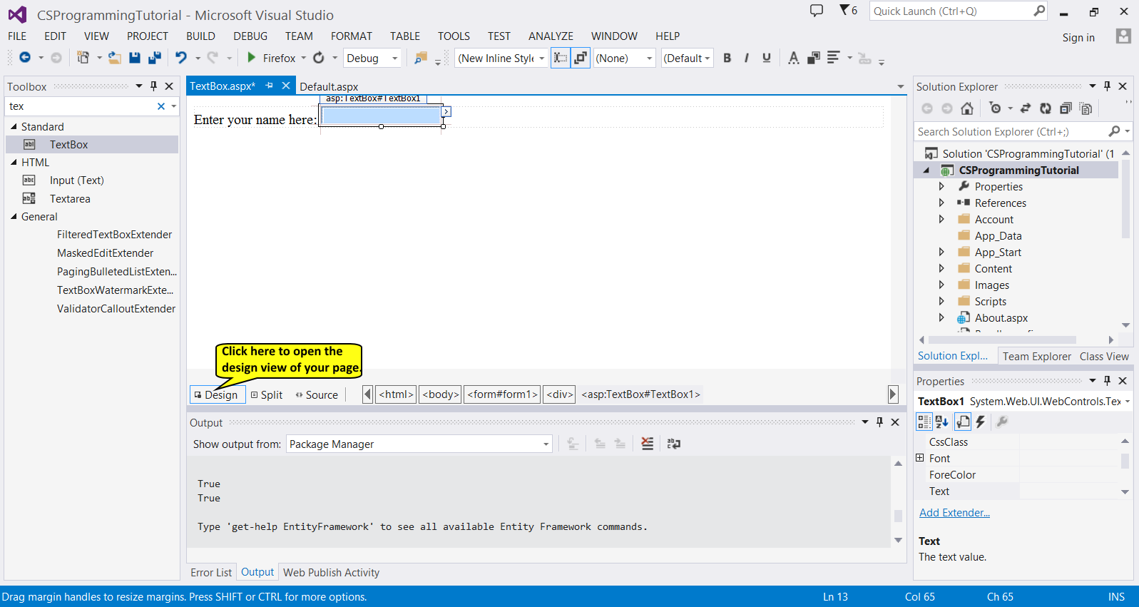 TextBox control in asp.net C# Web Form
