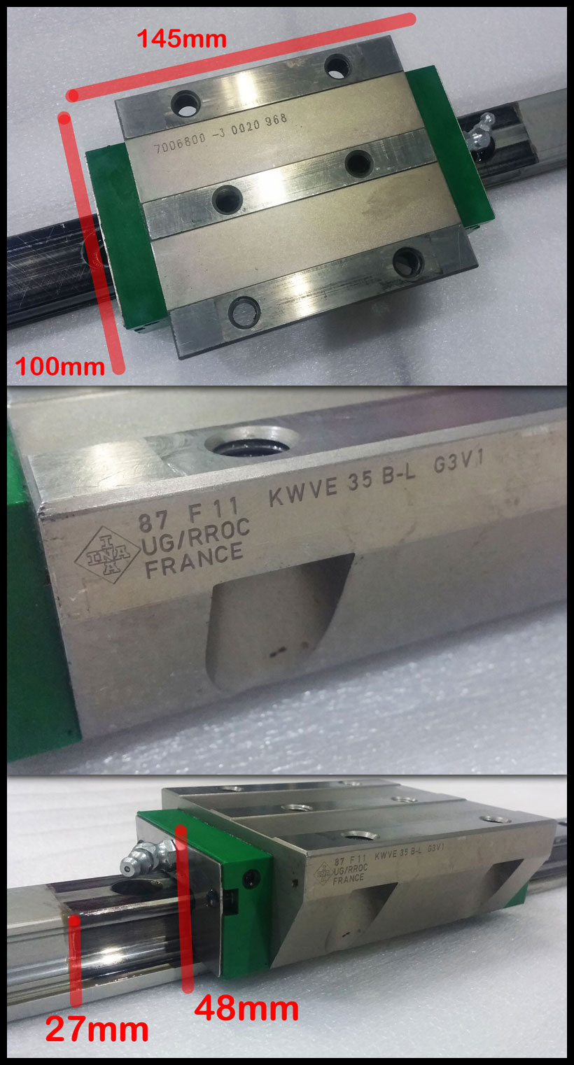 2nd MACHINE: Linear motion guide, KWVE35B-L, 560mm rail length, INA