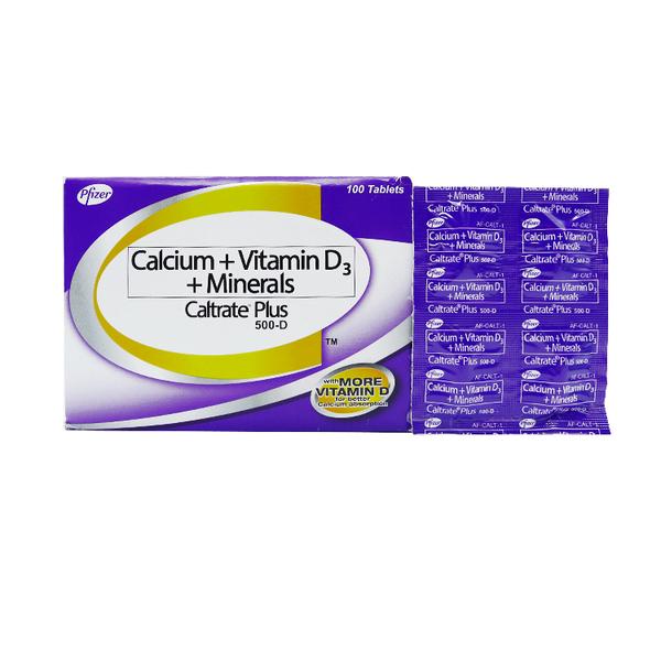 Caltrate Plus 500D Box of 100 Tablets