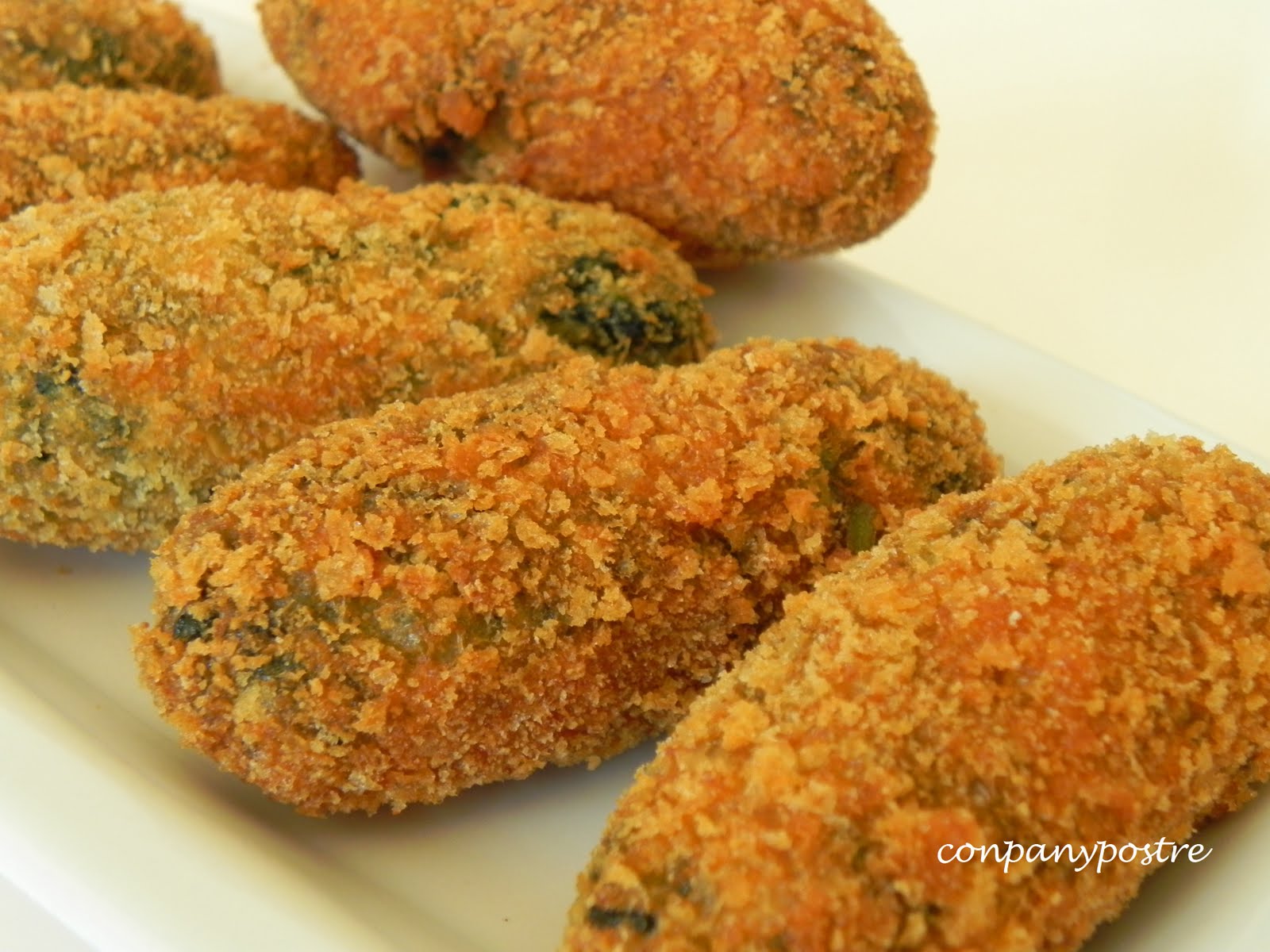 Con pan y postre: Croquetas de espinacas / Kroketes spanaki