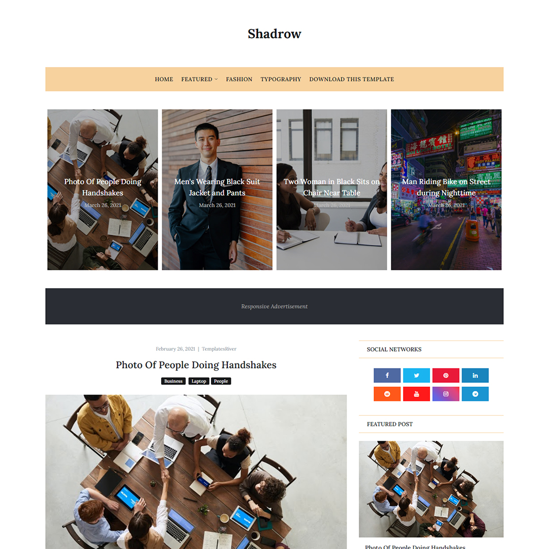 Shadrow - Fashion & Personal Responsive Blogger Template - TemplatesRiver