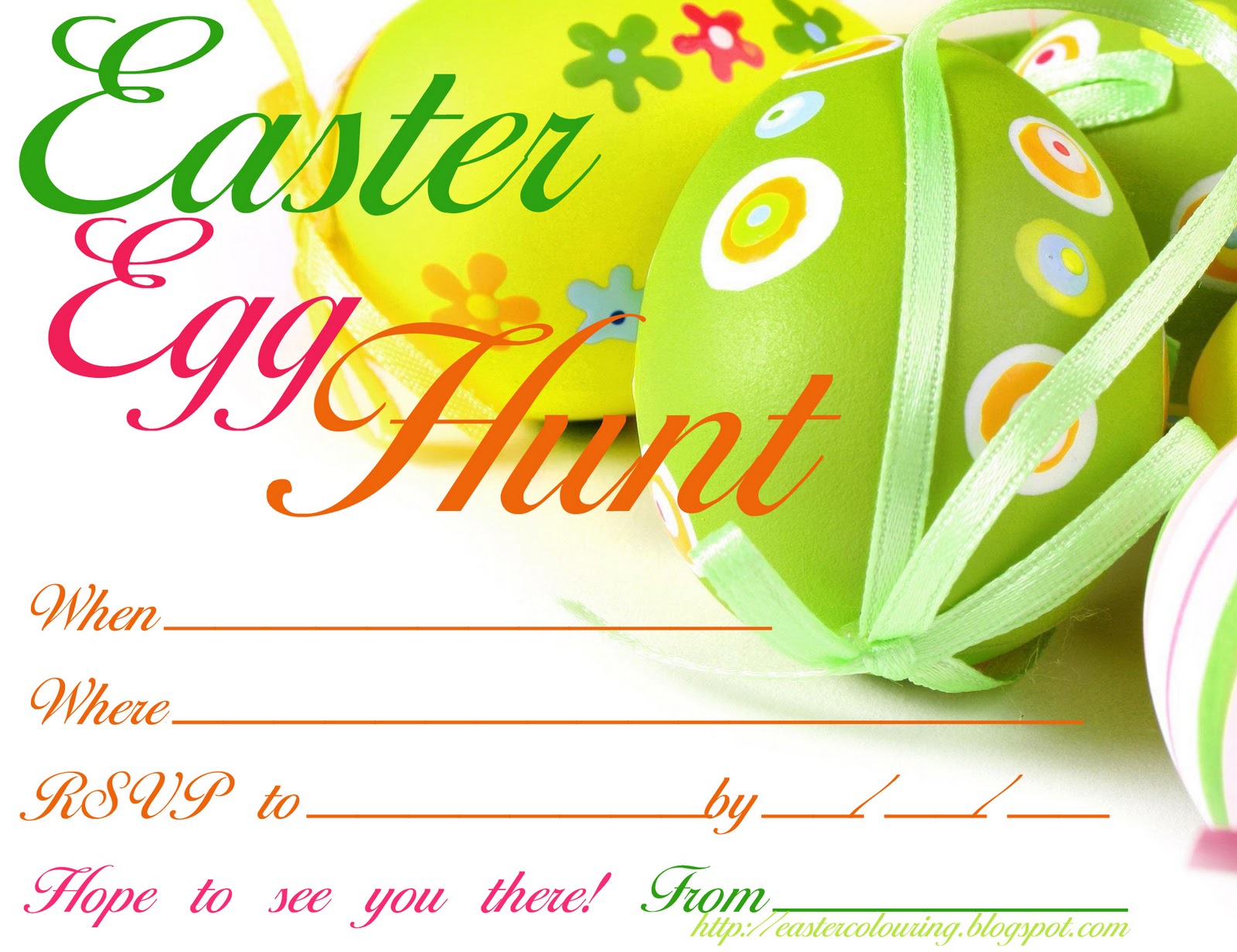 EASTER COLOURING: Easter egg hunt invitations